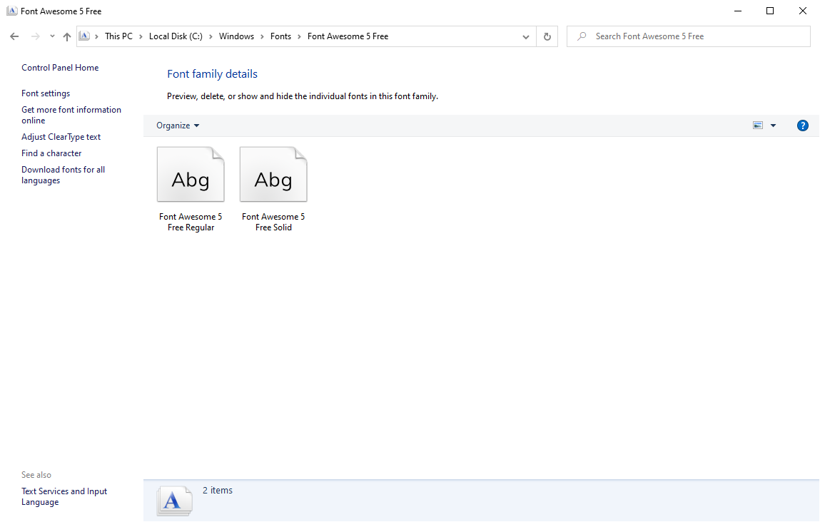 "Font Awesome 5 Free Solid" not working on Windows 10 and is not recognized in Adobe XD · Issue ...