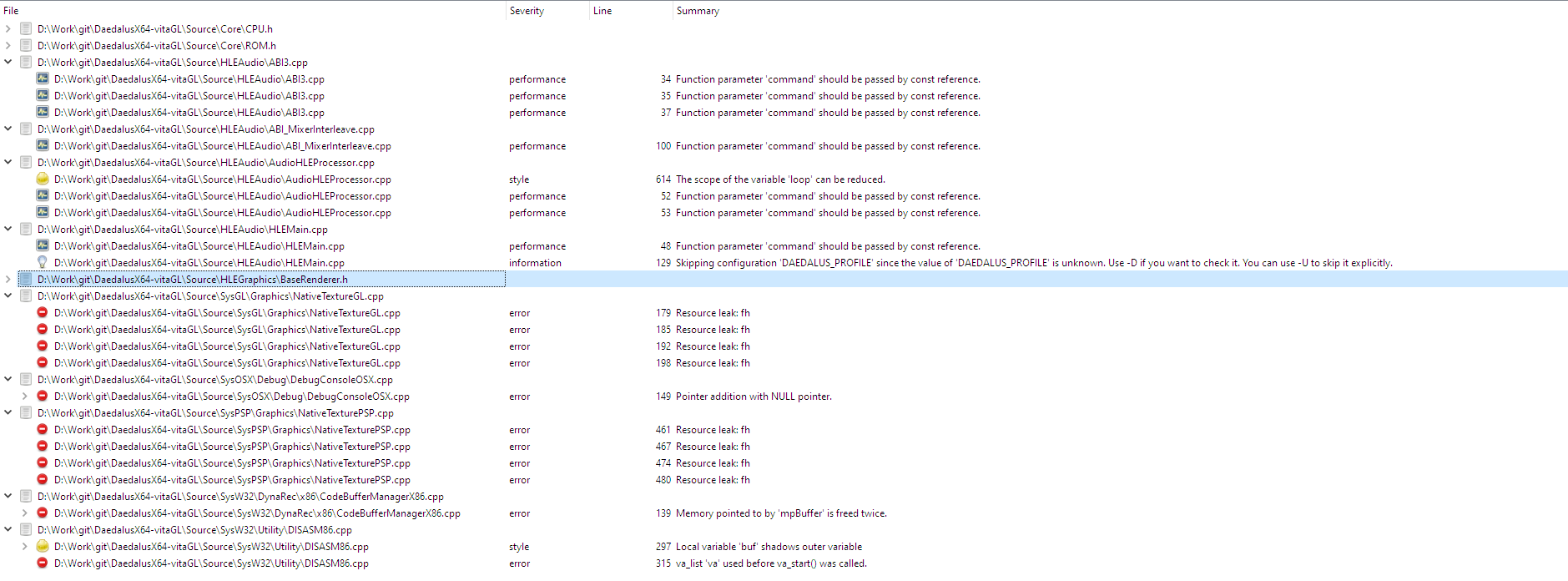 [BUG] Cppcheck Issues · Issue #60 · Rinnegatamante/DaedalusX64-vitaGL · GitHub