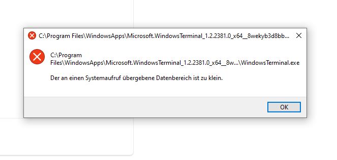 Terminal Crashes With Error 0x8007007a On Launch · Issue 7551 · Microsoftterminal · Github 