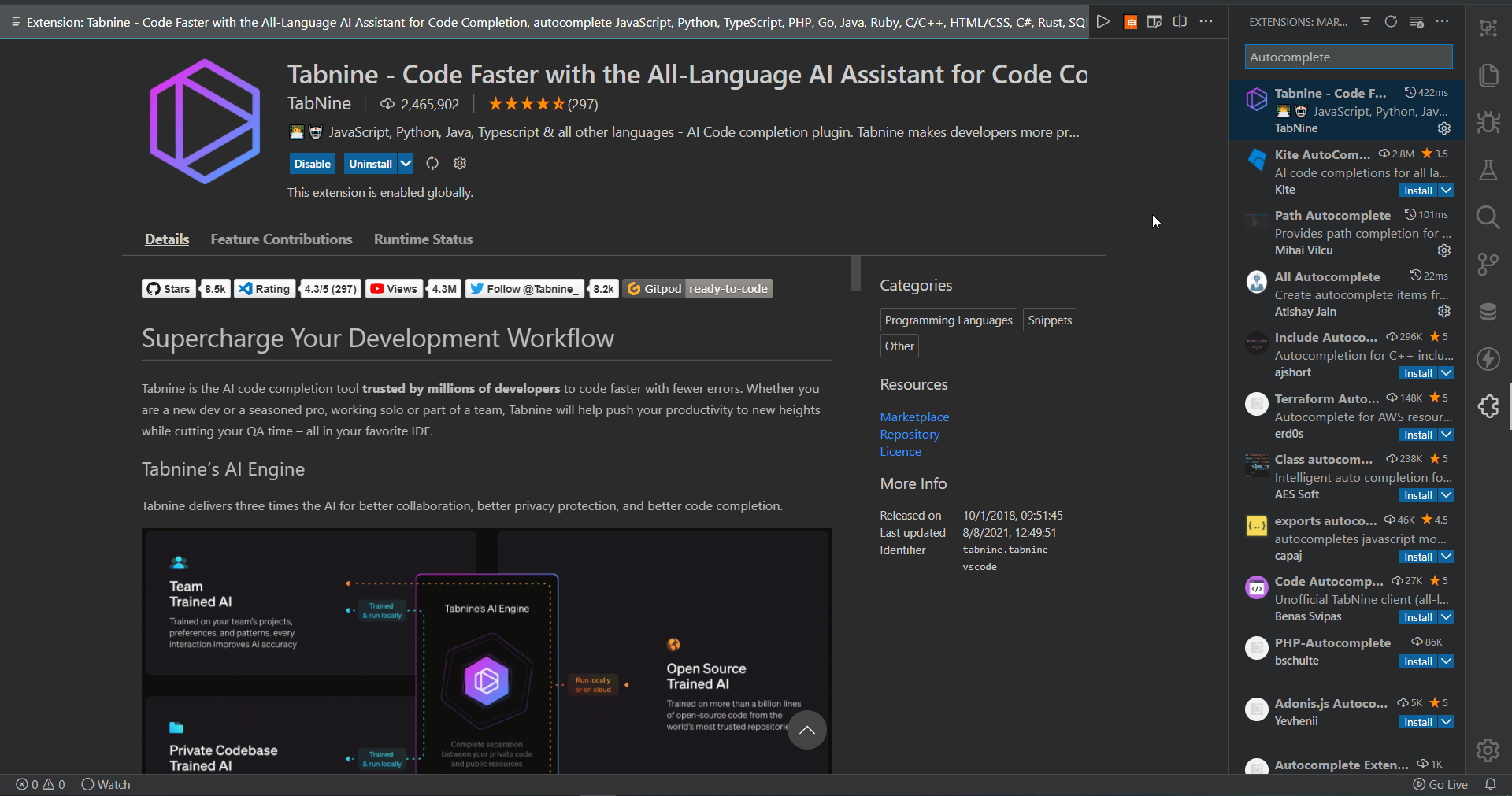 Tabnine Display Name Length · Issue #607 · codota/tabnine-vscode · GitHub