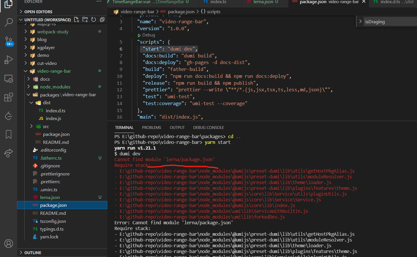lerna 下报错，是什么情况 · Issue #720 · umijs/dumi · GitHub