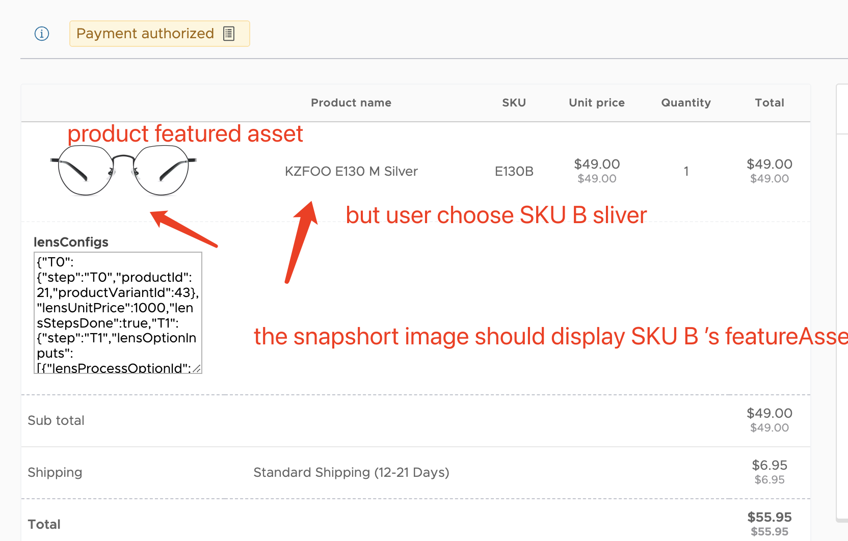 For Admin-UI the wrong display `product SKU snapshot` images for order · Issue #1488 · vendure ...
