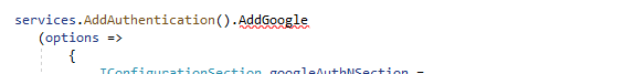 External Login: cannot find AddGoogle in services.AddAuthentication() · Issue #13603 · dotnet ...