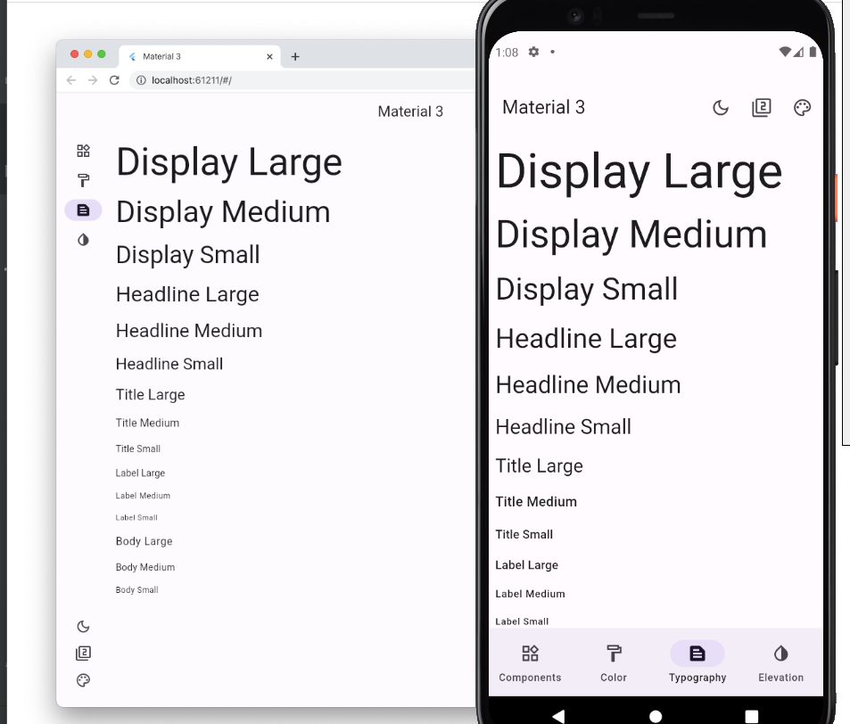 Default typography titleSmall is bolder than titleMedium · Issue #120662 · flutter/flutter · GitHub