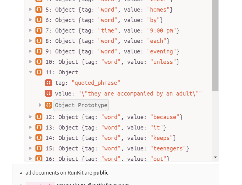 Words In Double Quotes Are Not Tokenized · Issue 20 · Winkjswink