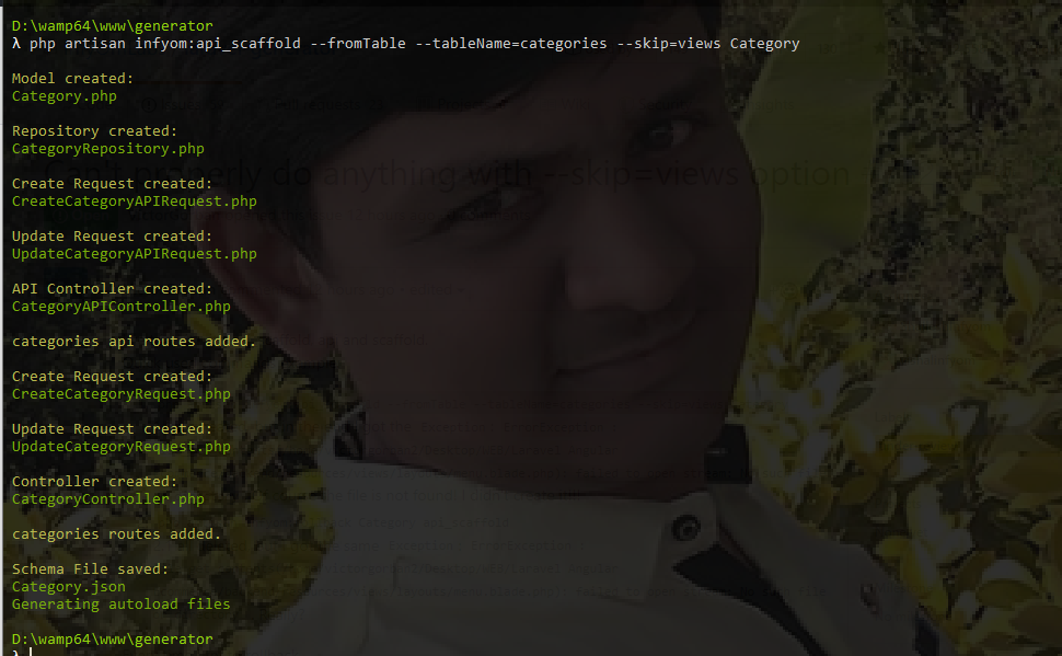 Can T Properly Do Anything With Skip Views Option · Issue 752 · Infyomlabs Laravel Generator