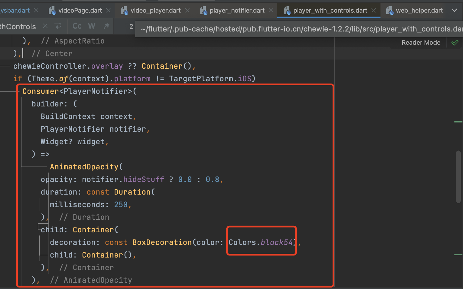 option to not grey out video · Issue #493 · fluttercommunity/chewie · GitHub