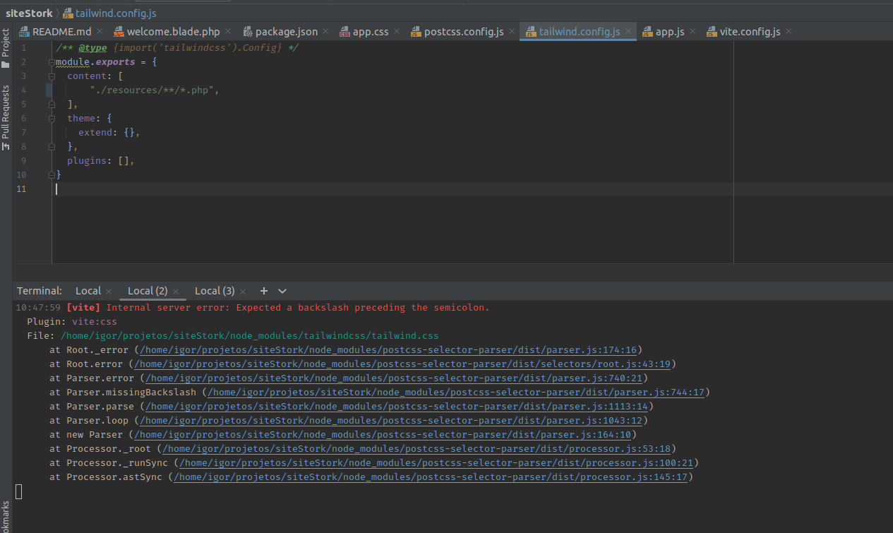 Error: Expected a backslash preceding the semicolon. · Issue #9204 ...