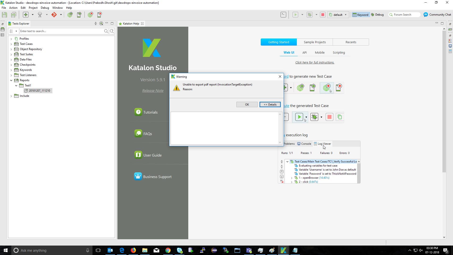 PDF report is not getting generated · Issue #24 · katalon-studio/katalon-studio-basic-report ...