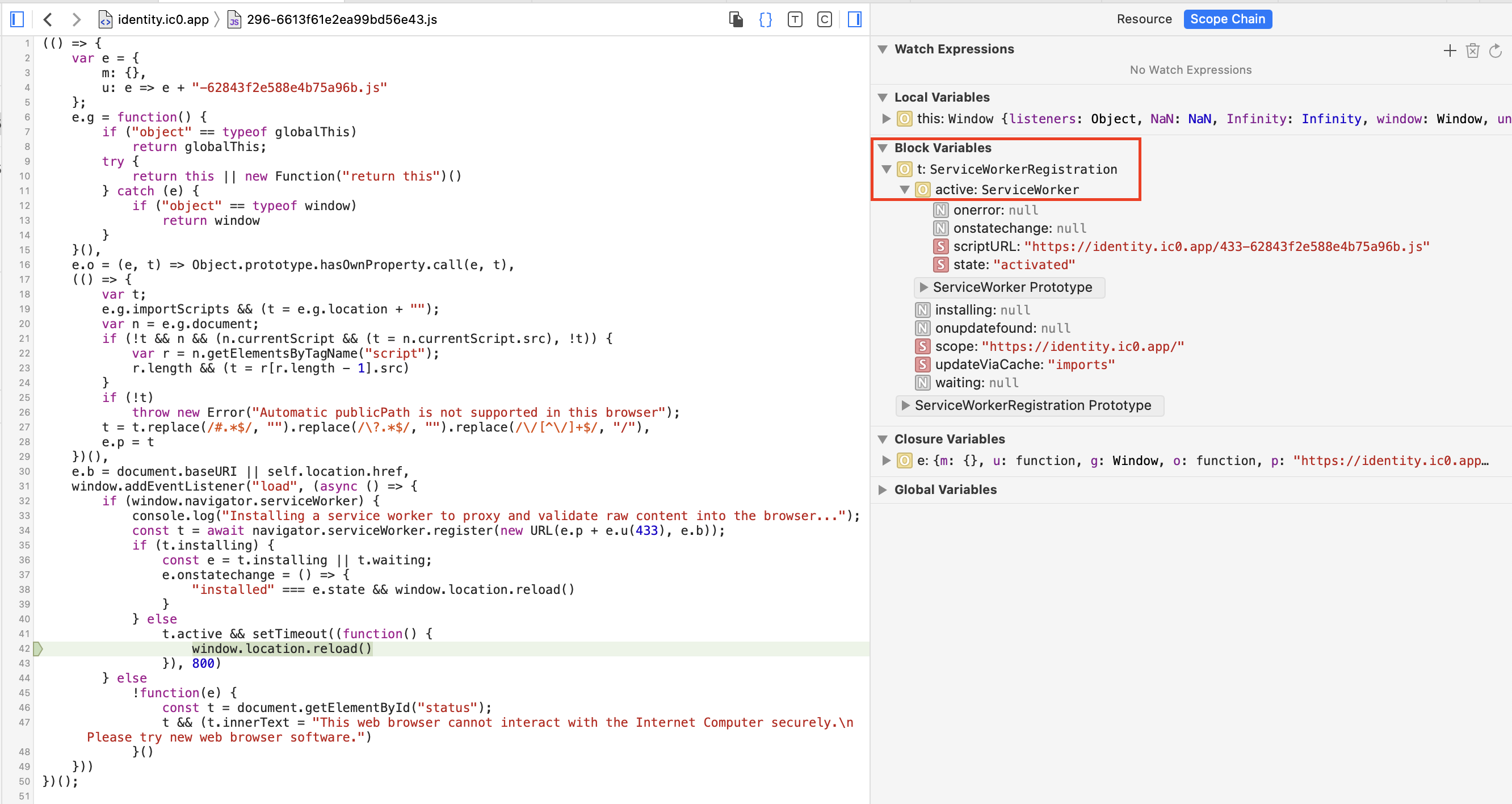 Indentity Ic0 App Hangs In An Endless Loop On Mobile Safari And Constantly Reloads The Page