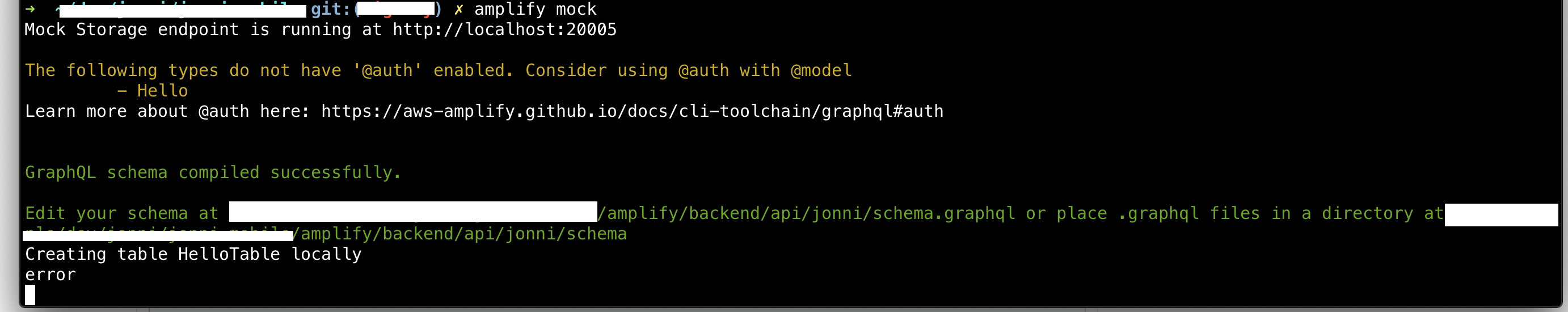 Amplify Mock Api Stuck While Creating Tables Locally · Issue 2892
