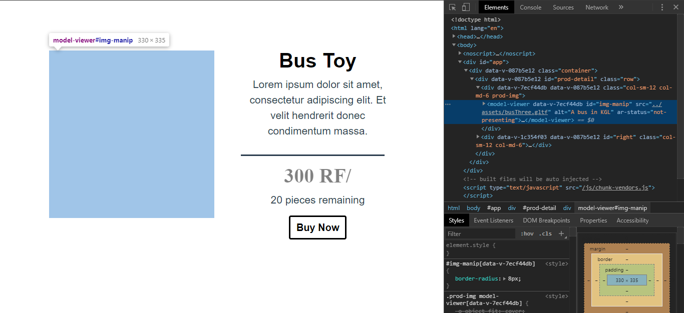 Blank render of a gltf model in VueJs · Issue #1684 · google/model-viewer · GitHub