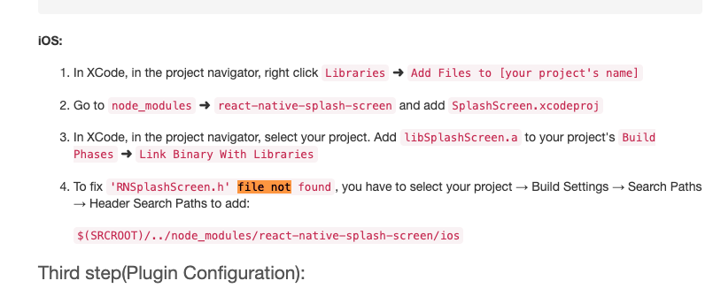 'RNSplashScreen.h' file not found · Issue #379 · crazycodeboy/react-native-splash-screen · GitHub
