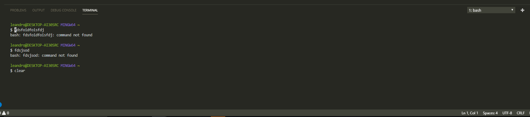 Terminal Bash Command Clear Not Work · Issue 78914 · Microsoftvscode · Github