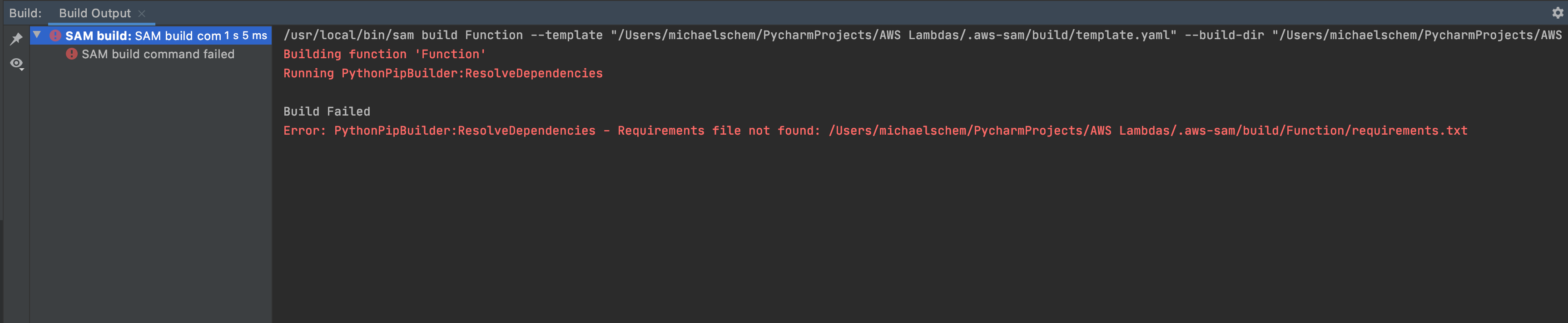 Error: PythonPipBuilder:ResolveDependencies - Requirements file not found · Issue #1962 · aws ...
