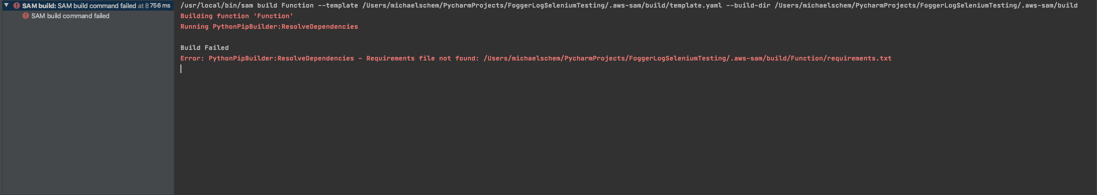 Error: PythonPipBuilder:ResolveDependencies - Requirements file not found · Issue #1962 · aws ...