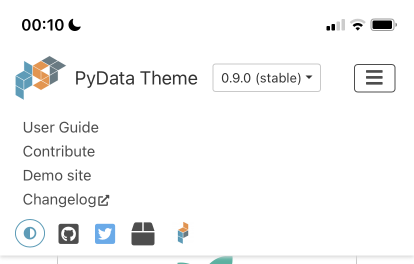 Increase font size of nav elements for collapsed nav · Issue #874 · pydata/pydata-sphinx-theme ...