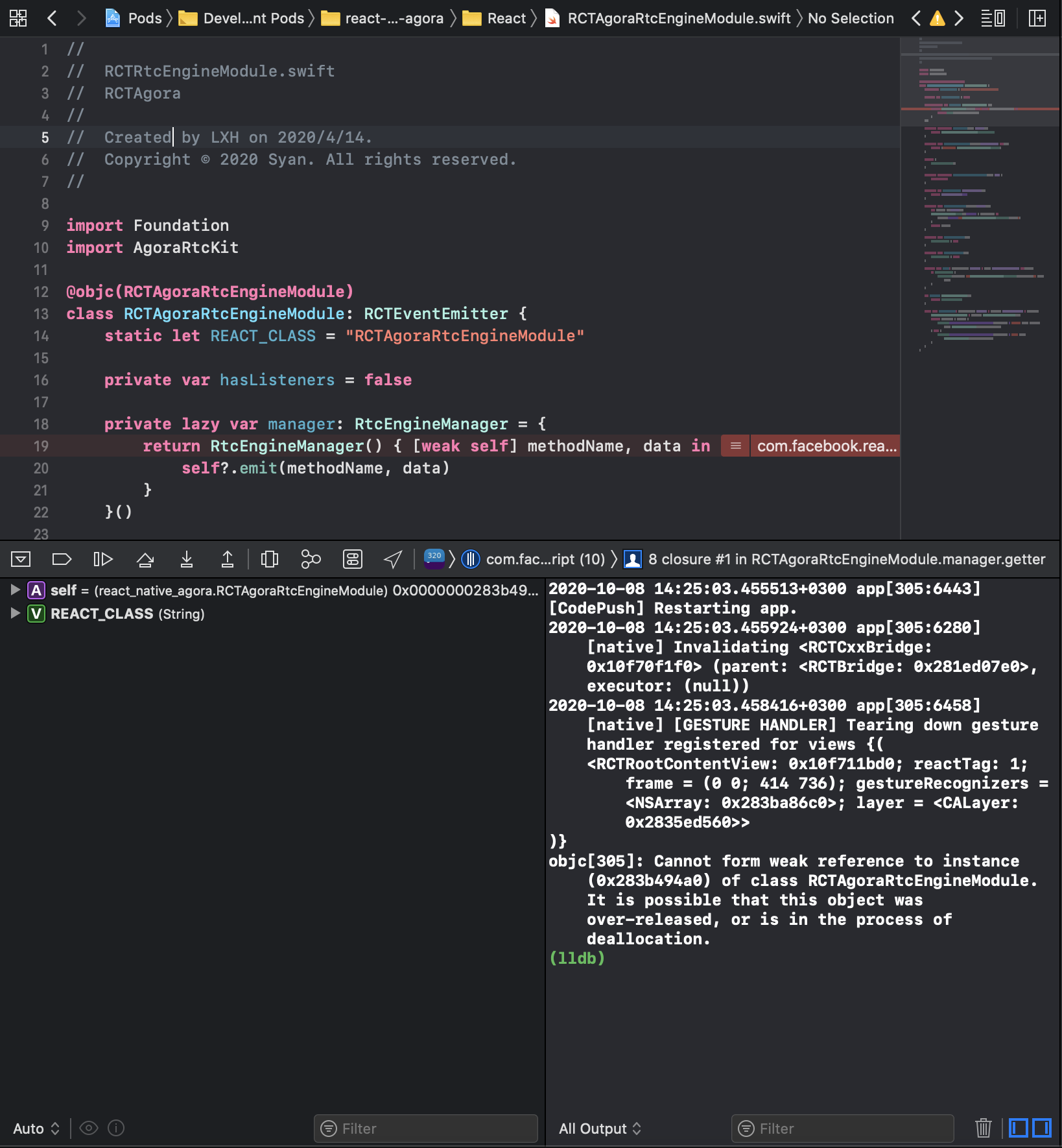 App Crashes On Codepush Restart After Adding The Package · Issue 281 · Agoraio Extensions React