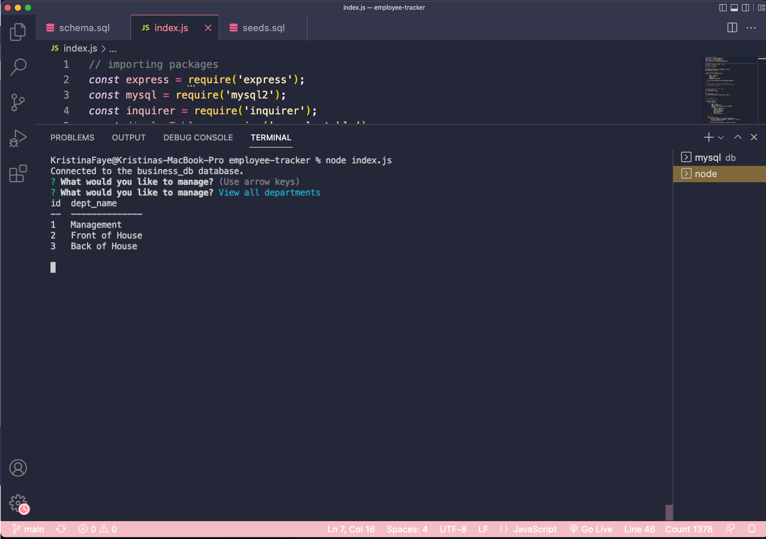 Github Kglinoga Employee Tracker