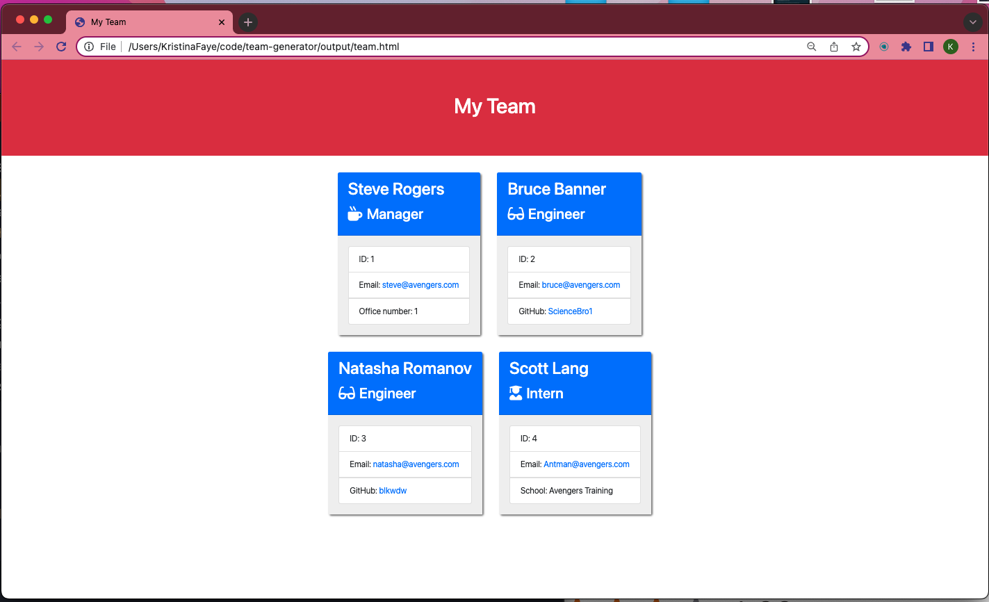 Github Kglinoga Team Generator