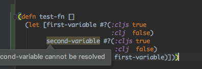 Reader conditional error in cljc file · Issue #2153 · cursive-ide/cursive · GitHub