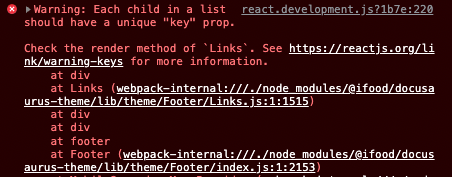 [Bug]: Each child in a list should have a unique "key" prop · Issue #18 · ifood/ifood-docusaurus ...