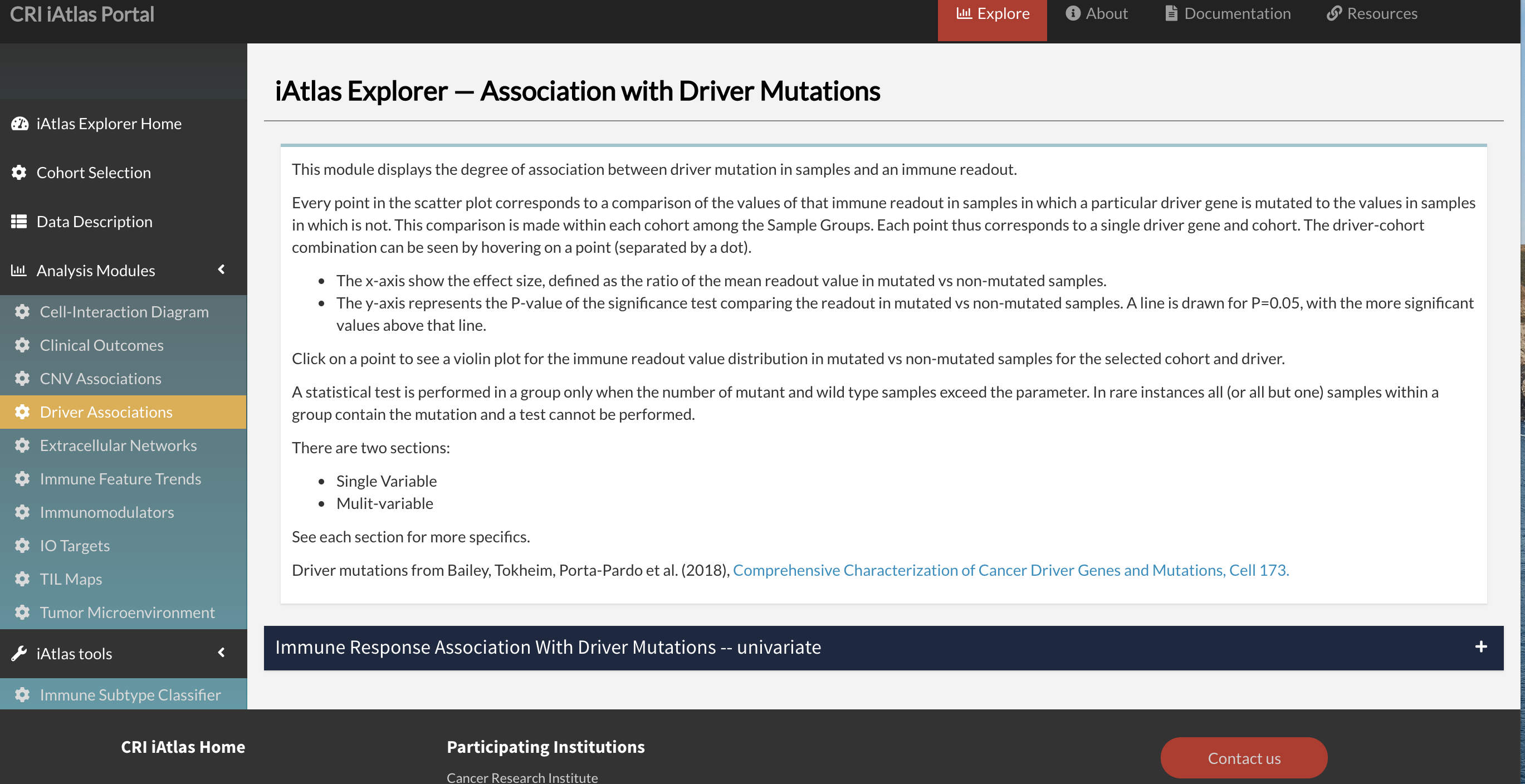 Multi-variable driver mutation section not visible · Issue #45 · CRI-iAtlas/iatlas-app · GitHub