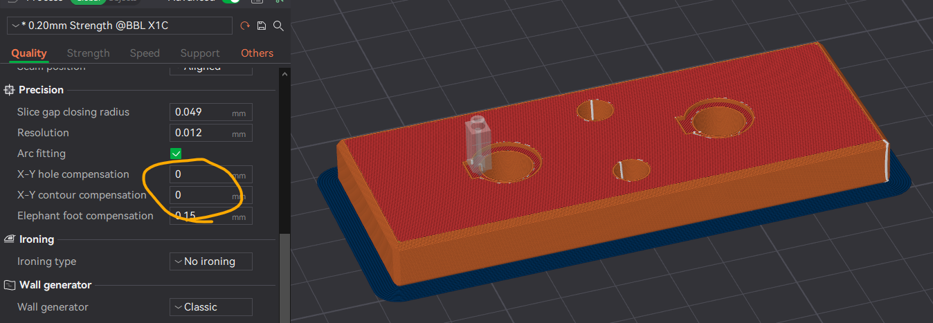 Brim changing for worse when XY contour compensation values are added · Issue #1251 · bambulab ...