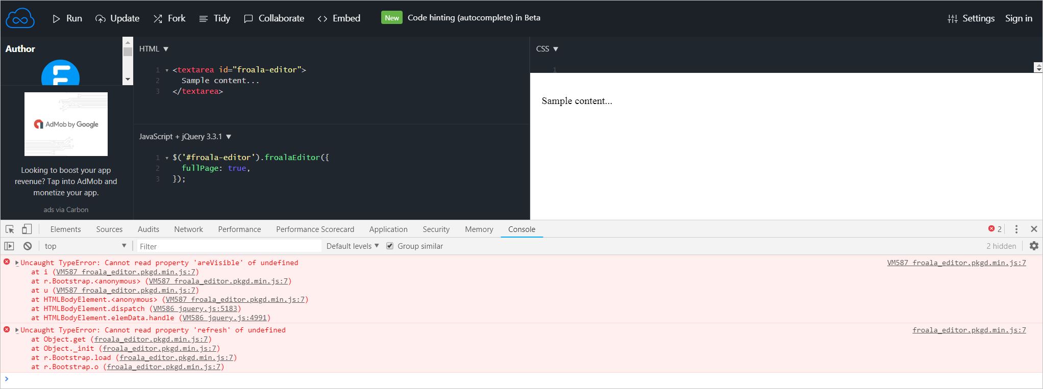 V282 Breaks When Fullpage True · Issue 2899 · Froalawysiwyg Editor · Github 