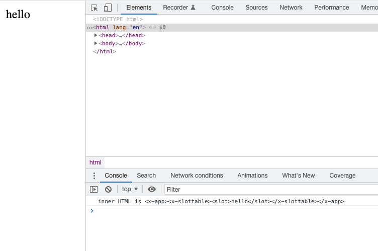 `innerhtml` On A Light Dom Component That Contains A Shadow Dom Element With Slots Returns A 