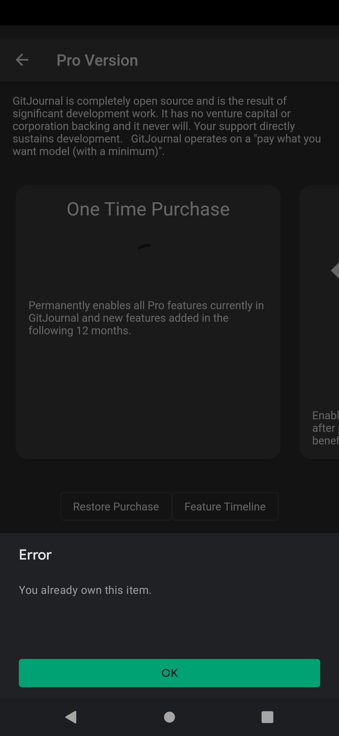Cannot restore purchase · Issue #656 · GitJournal/GitJournal · GitHub