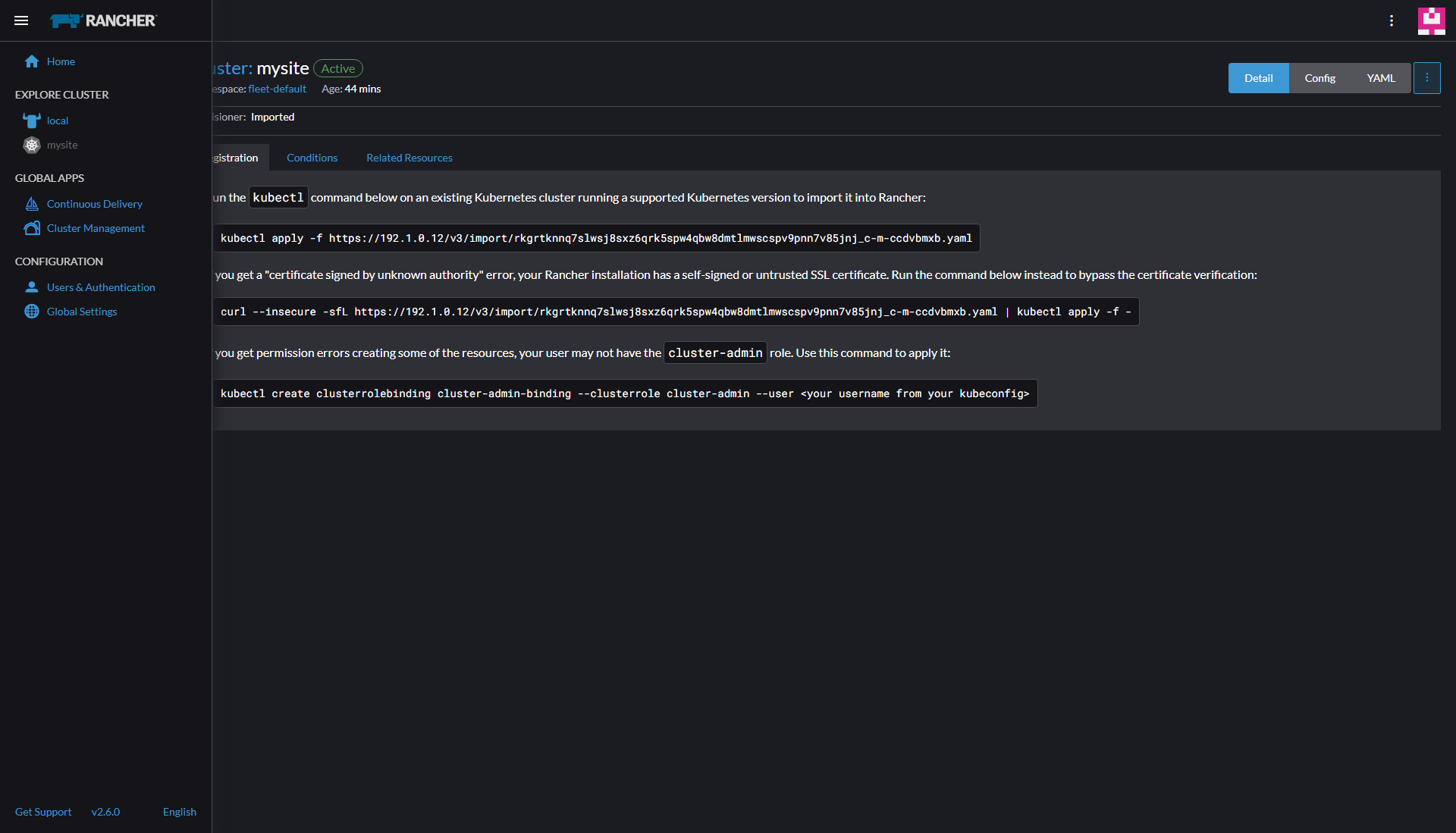 Use Rancherv260 Import Cluster V1222 Error · Issue 35024 · Rancher 3878