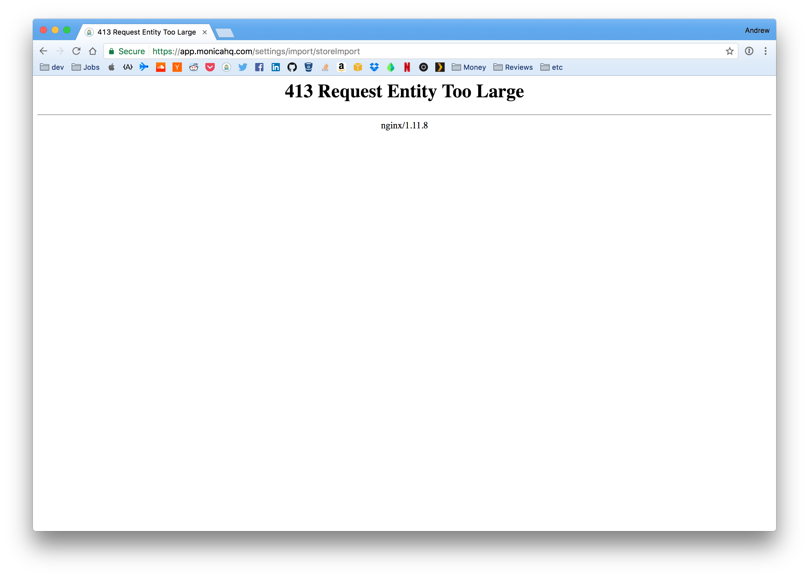 Uploading A vcf File Gives Me A 413 Error Issue 445 Monicahq Uploading A vcf File Gives Me A 413 Error Issue 445 Monicahq