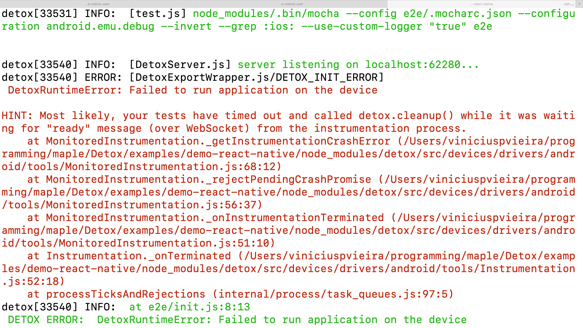 Example given in detox codebase doesn't work · Issue #2295 · wix/Detox · GitHub