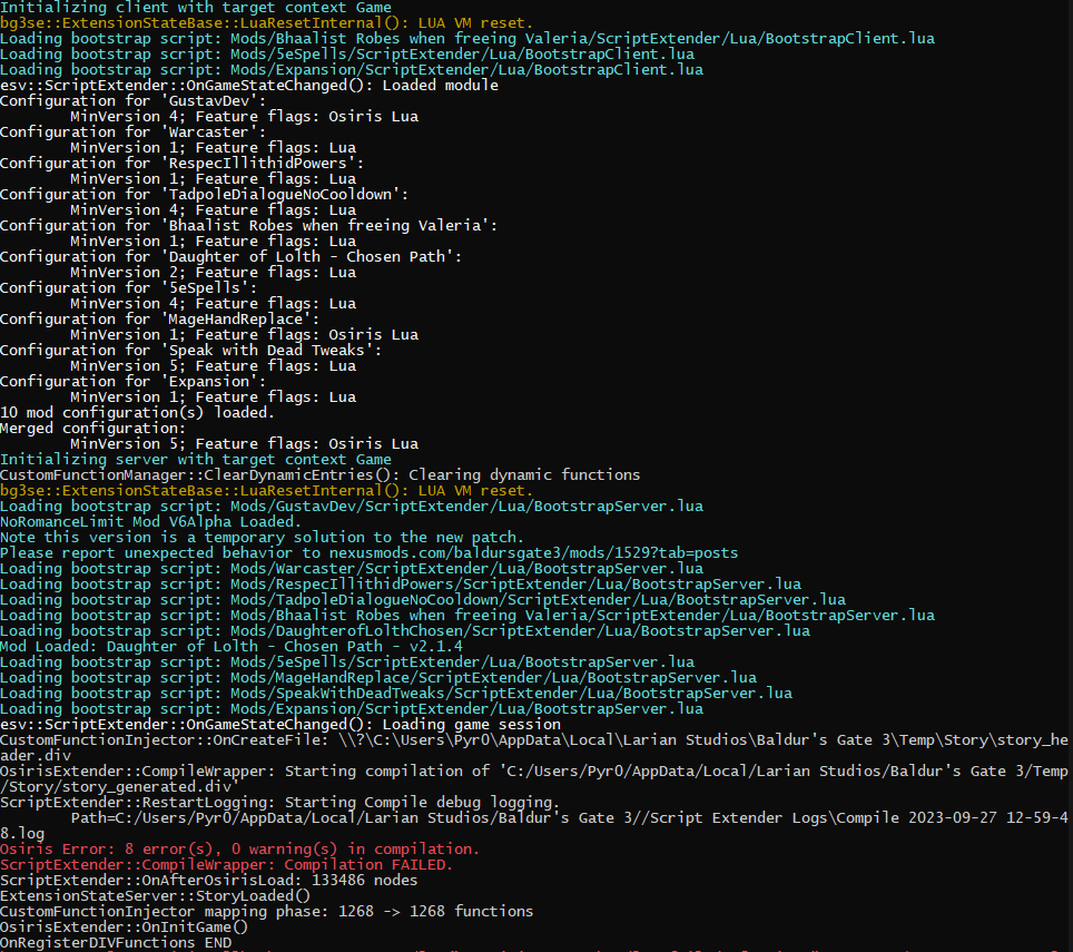 Osiris Event Handler Failed String Gustavdevbootstrapserverlua 108 Attempt To Index A