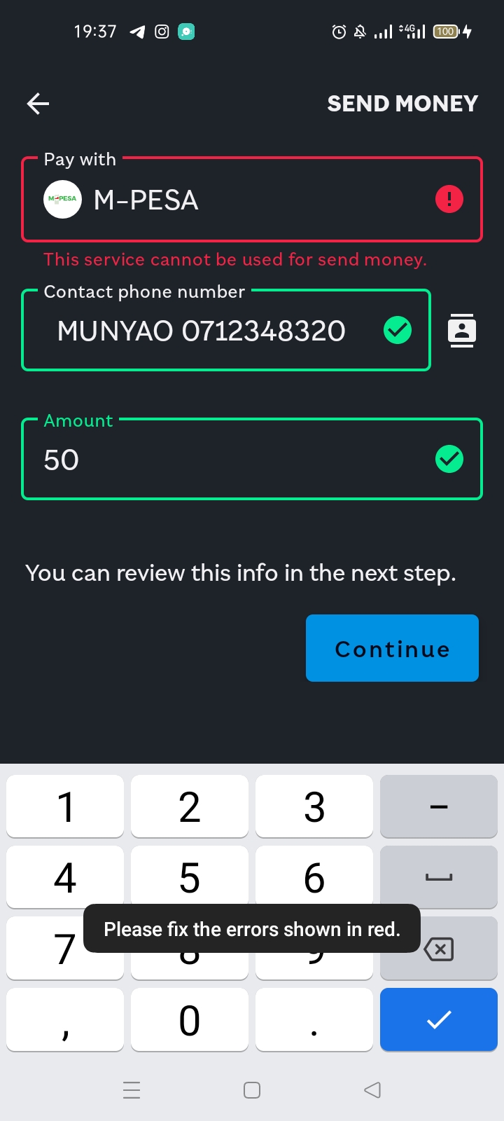 [Bug]: Can't send money using M-Pesa · Issue #847 · UseHover/Stax · GitHub