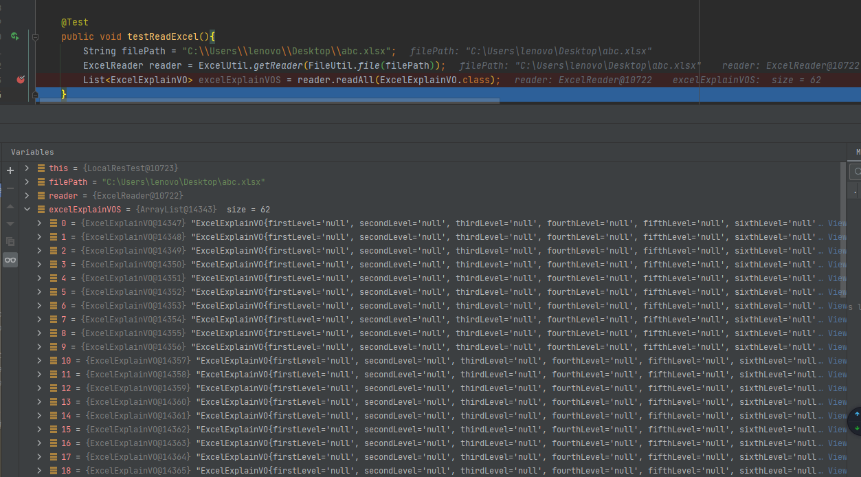 ExcelReader.readAll读取excel 返回的list全部为null · Issue #1351 · chinabugotech/hutool · GitHub