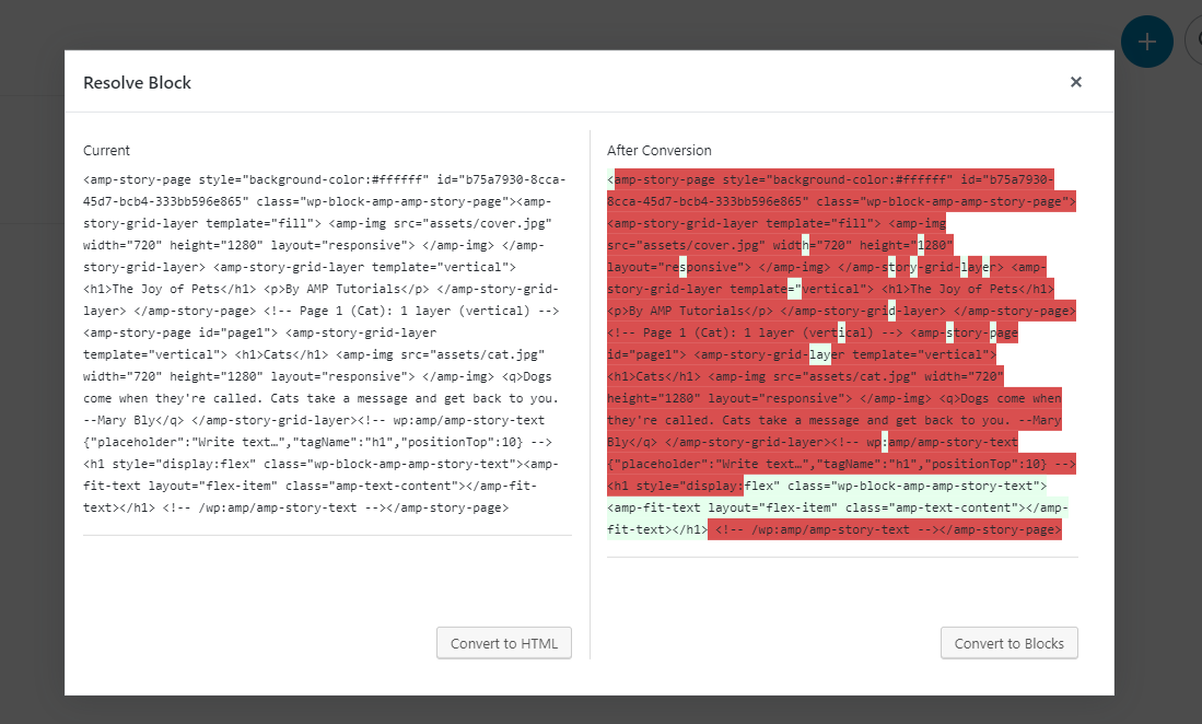 importing stories in raw format not showing valid · Issue #3078 · ampproject/amp-wp · GitHub