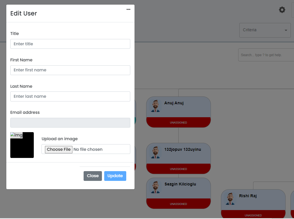 Edit is not populating the user data · Issue #787 · BALKANGraph/OrgChartJS · GitHub