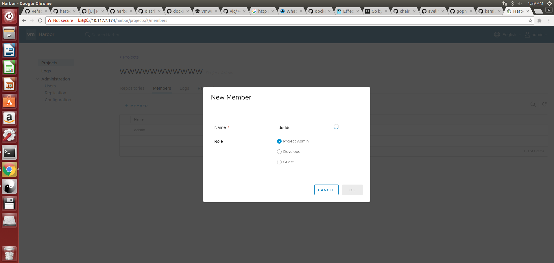 [UI] Add member panel hang · Issue #2892 · goharbor/harbor · GitHub