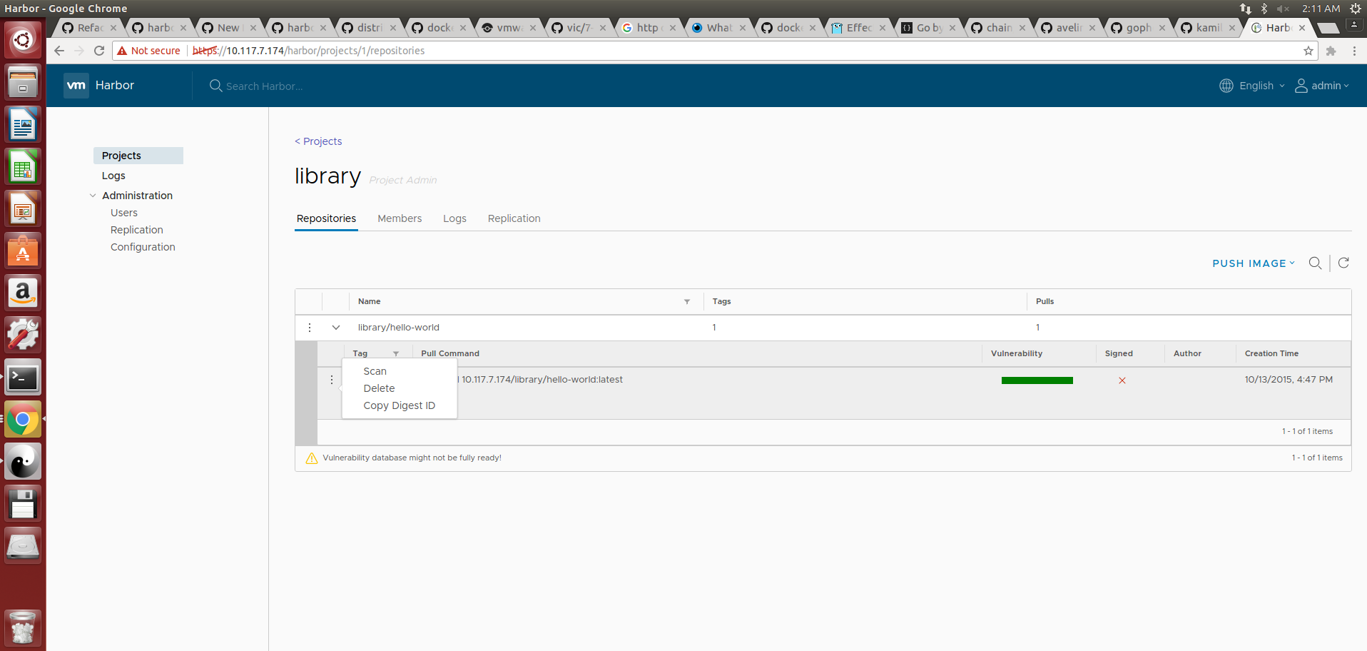 [UI] The scan button should shows at conspicuous place. · Issue #2893 · goharbor/harbor · GitHub