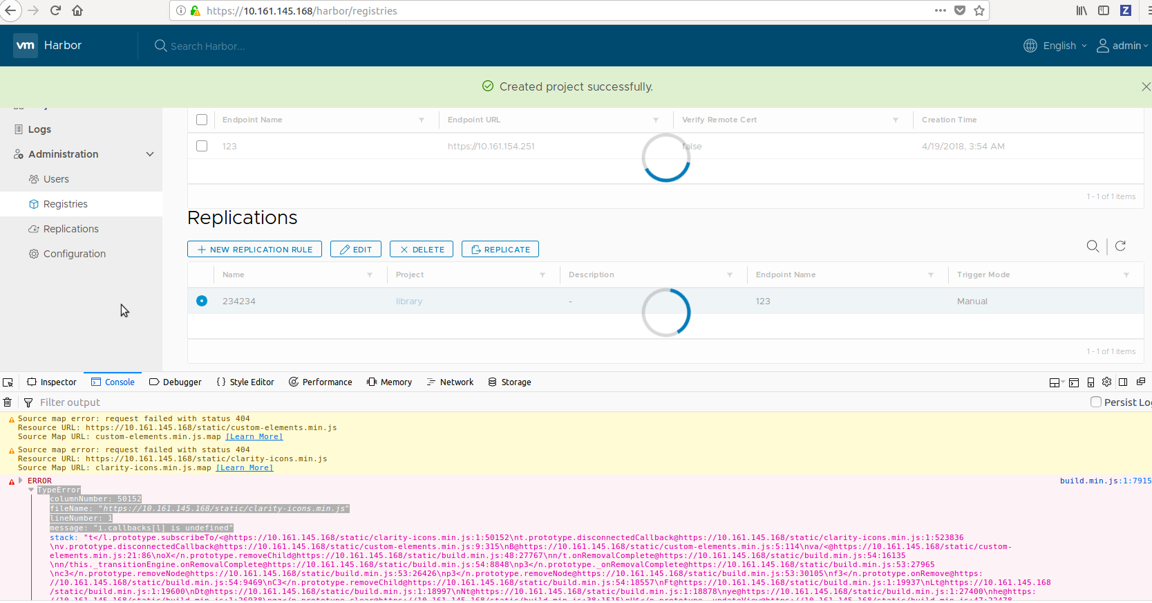 [Firefox] UI layout shows in disorder after I create three projects. · Issue #4733 · goharbor ...