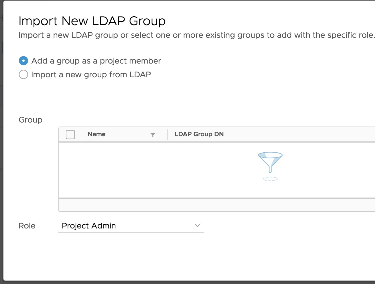 [LDAP group UI] Add a group as a project member should be disable if no group listed · Issue ...