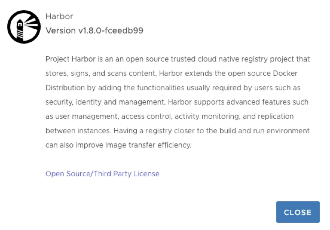 Link to license in the about dialog should not be hardcoded to master · Issue #6946 · goharbor ...