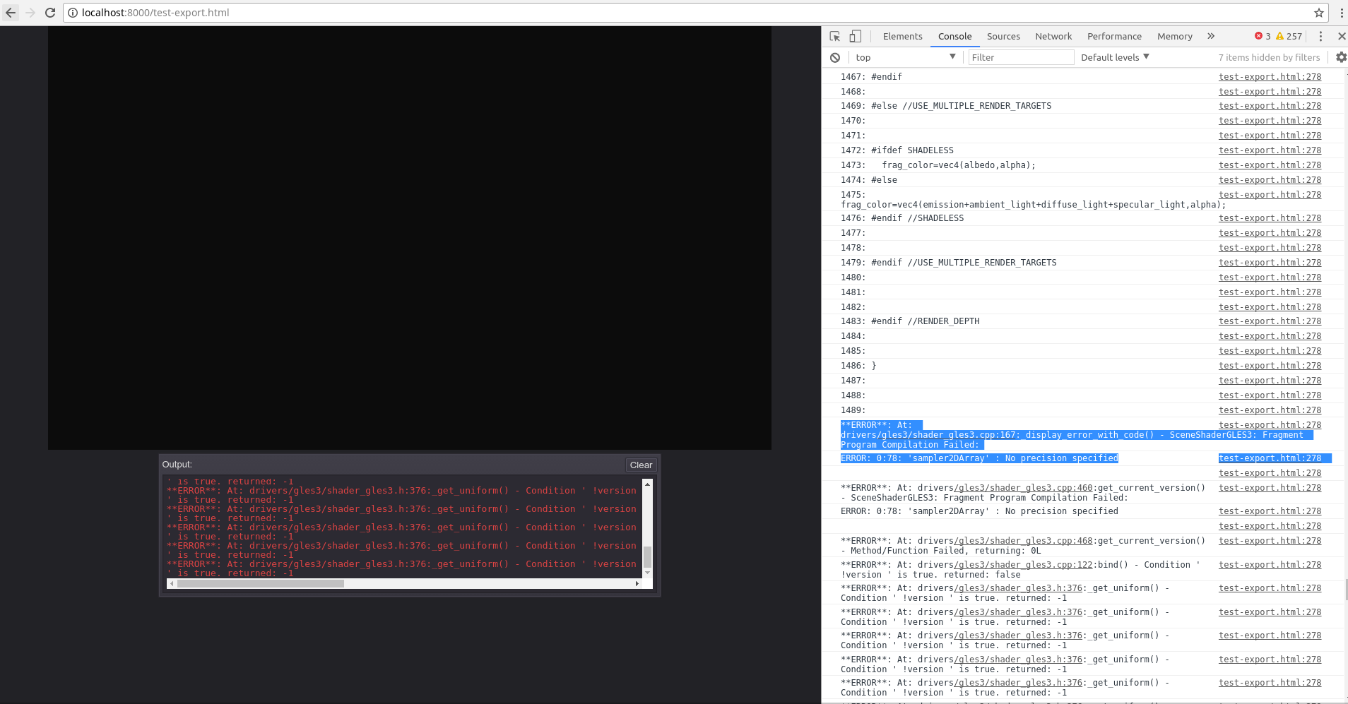 Error Running Basic Html5 Build In Chrome Sampler2darray No Precision Specified · Issue 