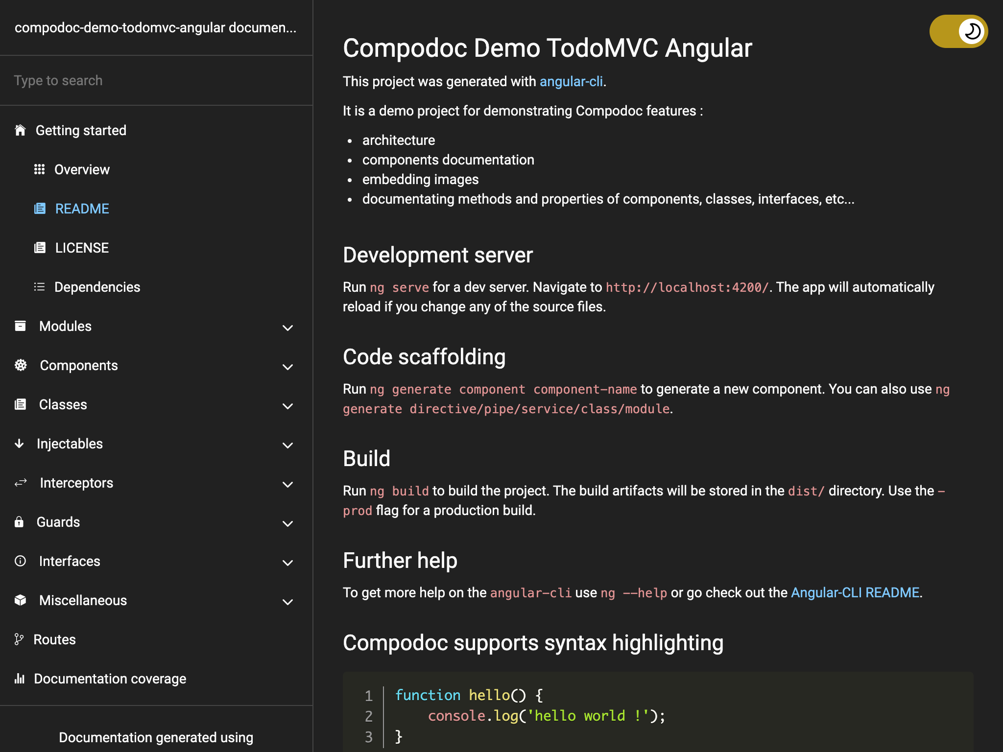 [FEATURE] Dark/Light mode toggle · Issue #1127 · compodoc/compodoc · GitHub