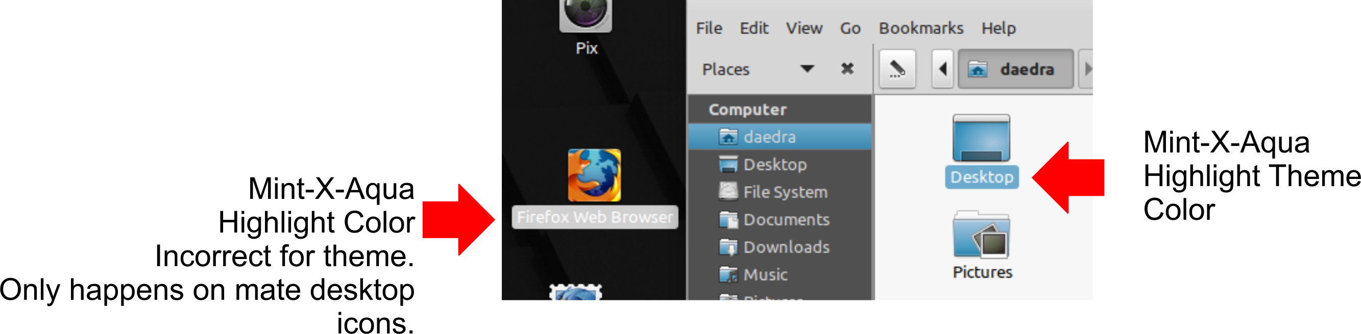 Mate desktop icons have wrong highlight color using Mint-X · Issue #456 ...