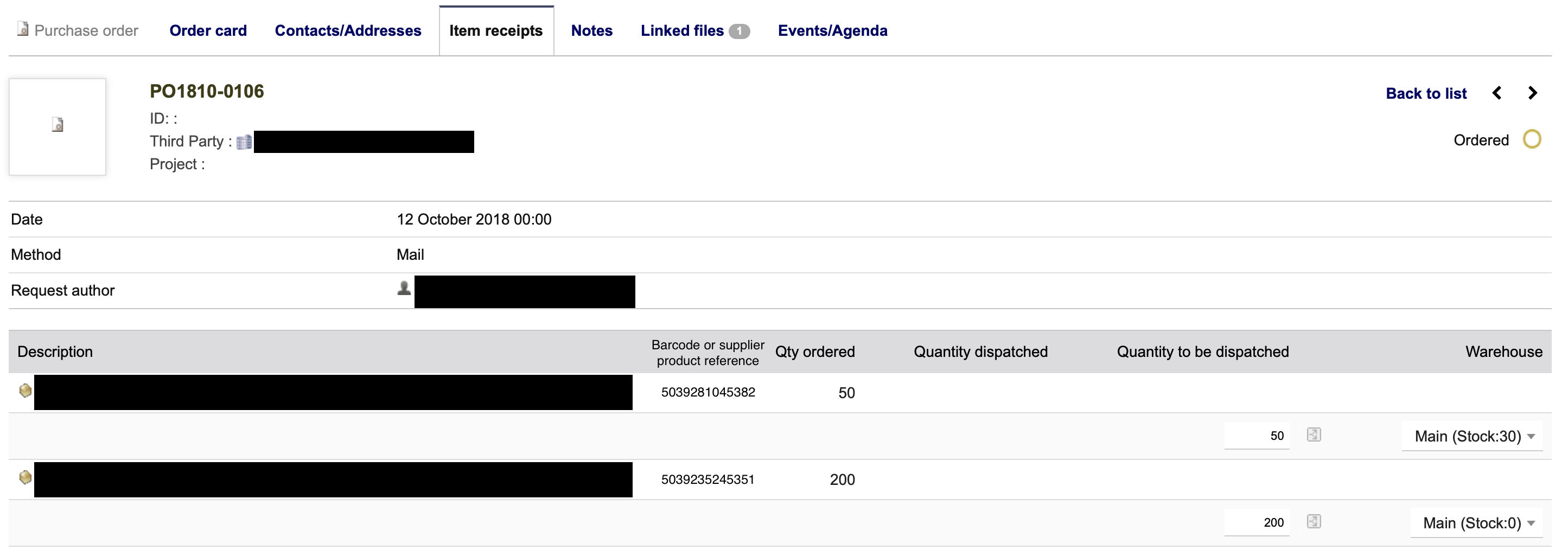 Feature Request: Display product barcode in Item Receipts tab (Purchase Order) · Issue #9789 ...
