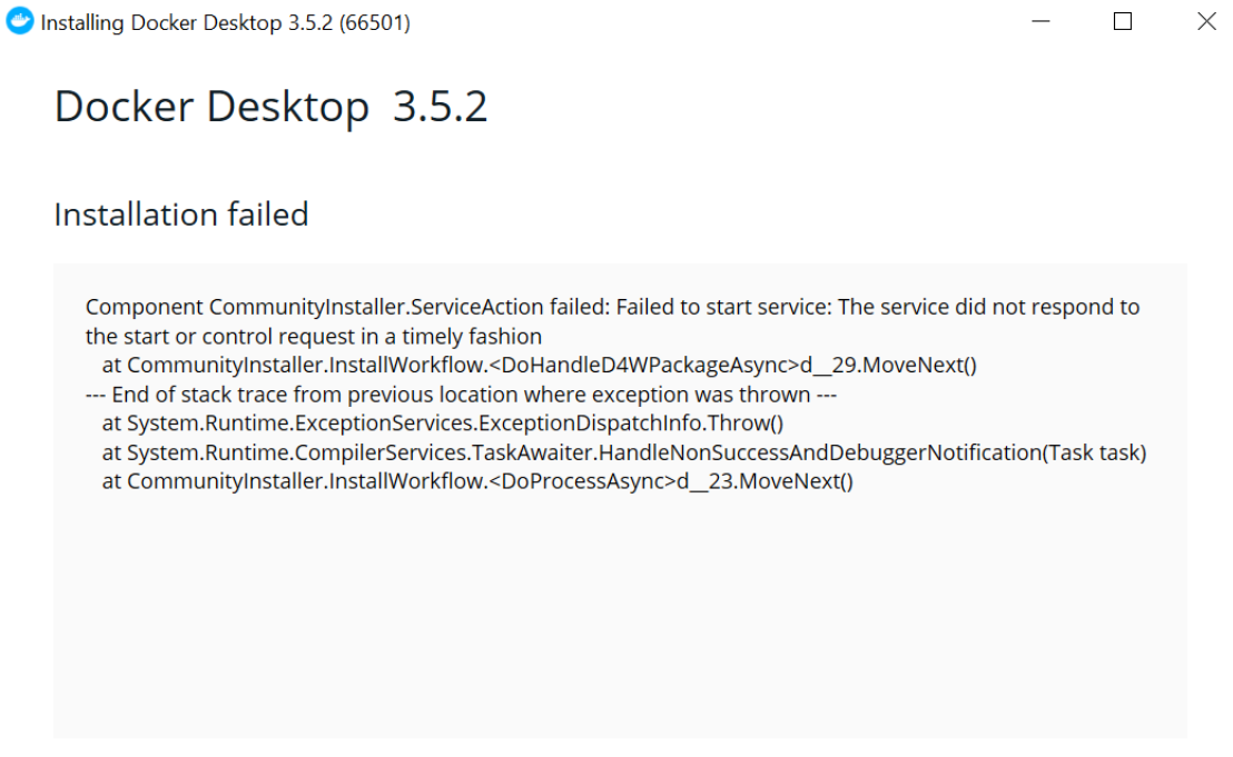 Failed to start service: The service did not respond to the start or ...