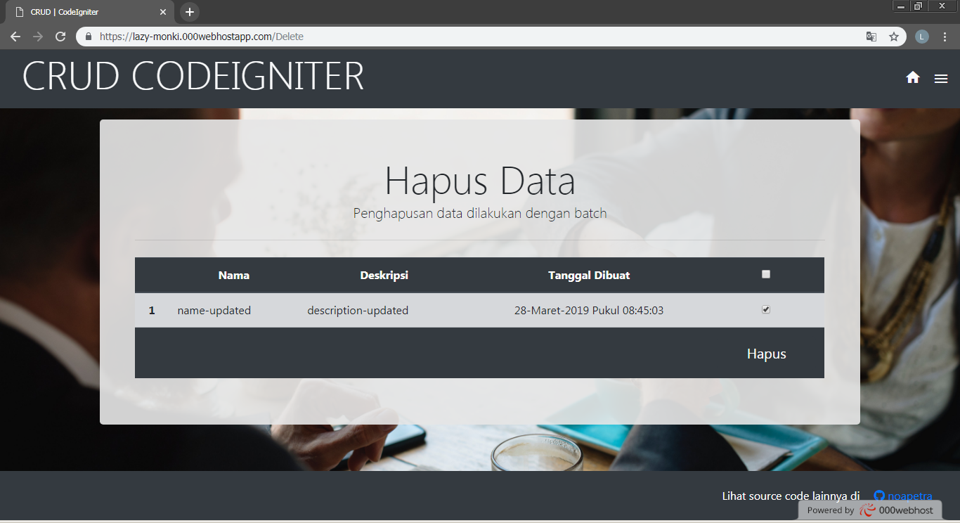 GitHub - b-ivy/CodeIgniter_CRUD: Live Demo